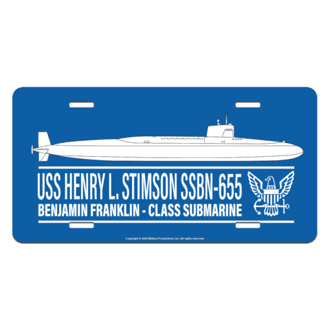 USS Henry L Stimson SSBN-655 License Plate - US Navy Submarine License ...