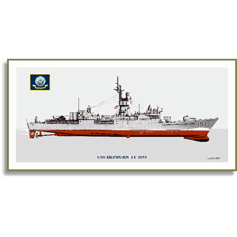 USS Hepburn FF-1055 Print - Frigates G-M - PriorService.com