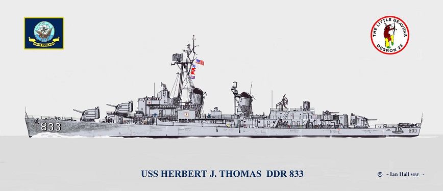 USS Herbert J. Thomas DDR 833 Ship Print - Destroyers G-M ...