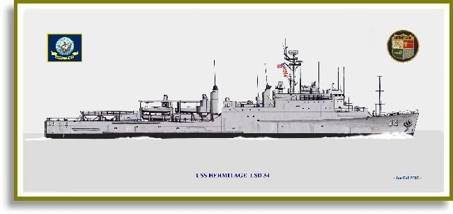 USS Hermitage LSD 34 Ship Print - Amphibious G-M - PriorService.com