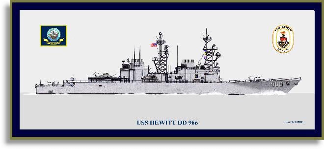 USS Hewitt DD-966 in 1990s with VLS Print - Destroyers G-M ...