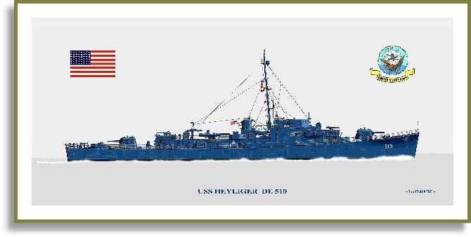 USS Heyliger DE 510 Print - Destroyers G-M - PriorService.com
