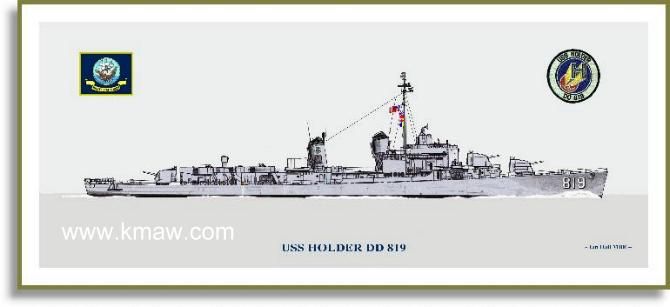 USS Holder DD-819 1950's Print - Destroyers G-M - PriorService.com
