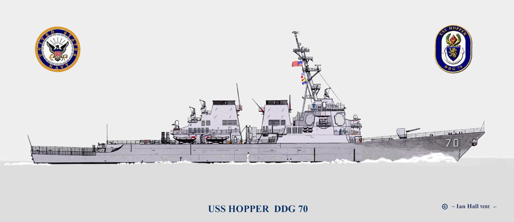 USS Hopper DDG 70 Print - Destroyers G-M - PriorService.com