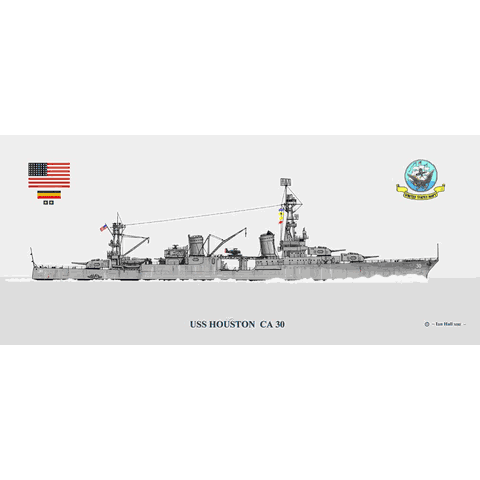 USS Houston CA-30 Print - Cruisers G-M - PriorService.com
