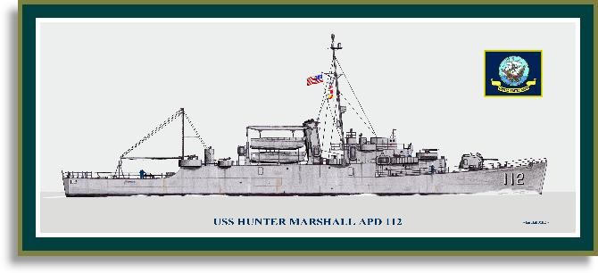 USS Hunter Marshall APD-112 Print - Other Ships G-M - PriorService.com