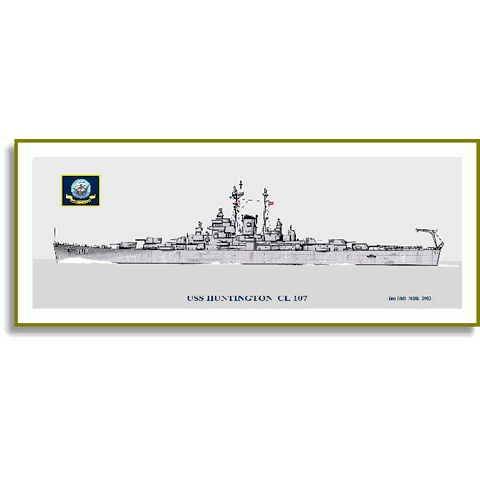 USS Huntington CL-107 Print - Cruisers G-M - PriorService.com