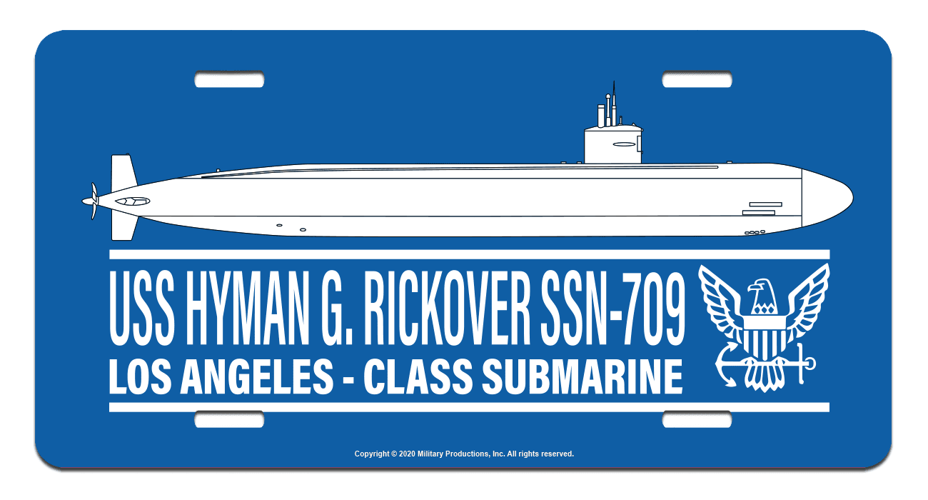 USS Hyman G Rickover SSN-709 License Plate - US Navy Submarine License ...