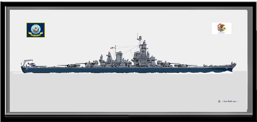 USS Illinois BB-65 Ship Print - New Prints - PriorService.com