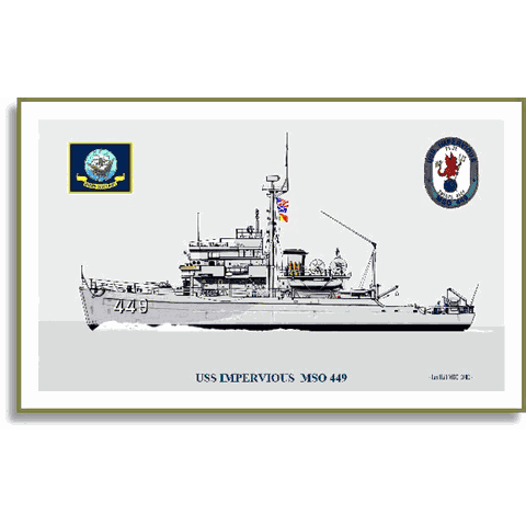 USS Impervious MSO-449 Print - Minesweeper Prints - PriorService.com