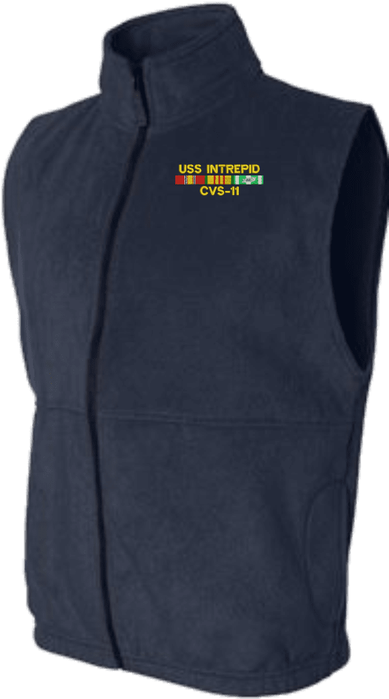 USS Intrepid CVS-11 with Vietnam Service Ribbons Fleece Vest - US Navy ...