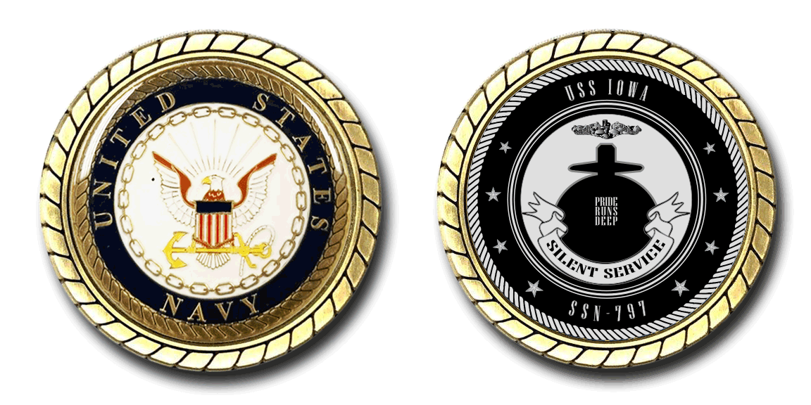 USS Iowa SSN-797 Challenge Coin - US Navy Submarine Challenge Coins ...