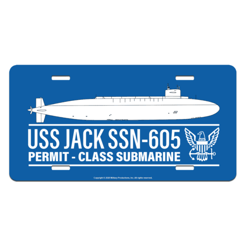 USS Jack SSN-605 License Plate - US Navy Submarine License Plates ...