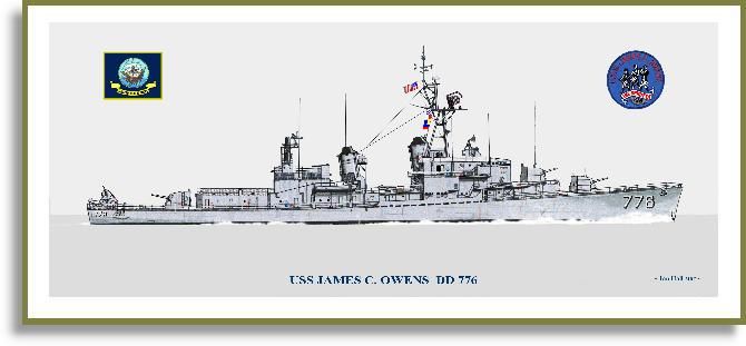 USS James C. Owens DD-776 in 1970s Print - Destroyers G-M ...