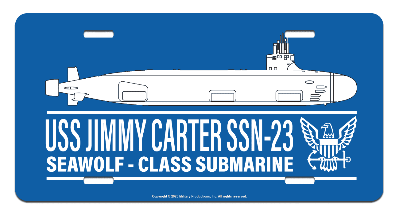 USS Jimmy Carter SSN-23 License Plate - US Navy Submarine License ...