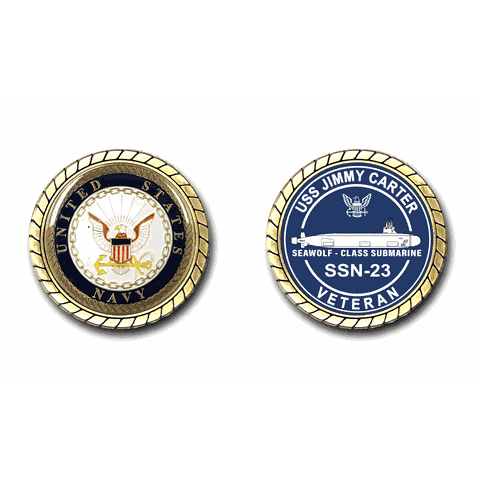 USS Jimmy Carter SSN-23 Silhouette Veteran Challenge Coin - US Navy ...