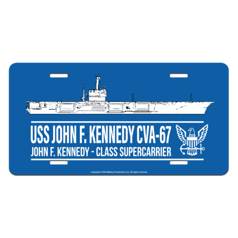 USS John F. Kennedy CVA-67 License Plate - US Navy Aircraft Carrier ...