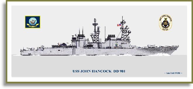 USS John Hancock DD-981 with ASROC Print - Destroyers G-M ...