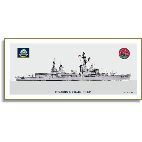 USS John R. Craig DD-885 Print - Destroyers G-M - PriorService.com