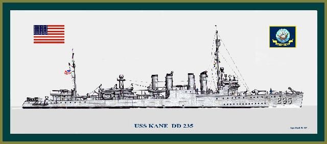 USS Kane DD-235 Print - Destroyers G-M - PriorService.com