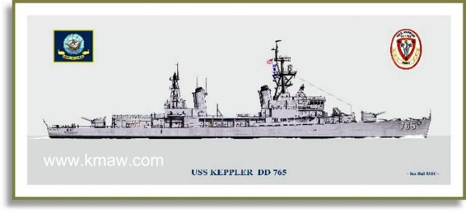 USS Keppler DD-765 Print - Destroyers G-M - PriorService.com