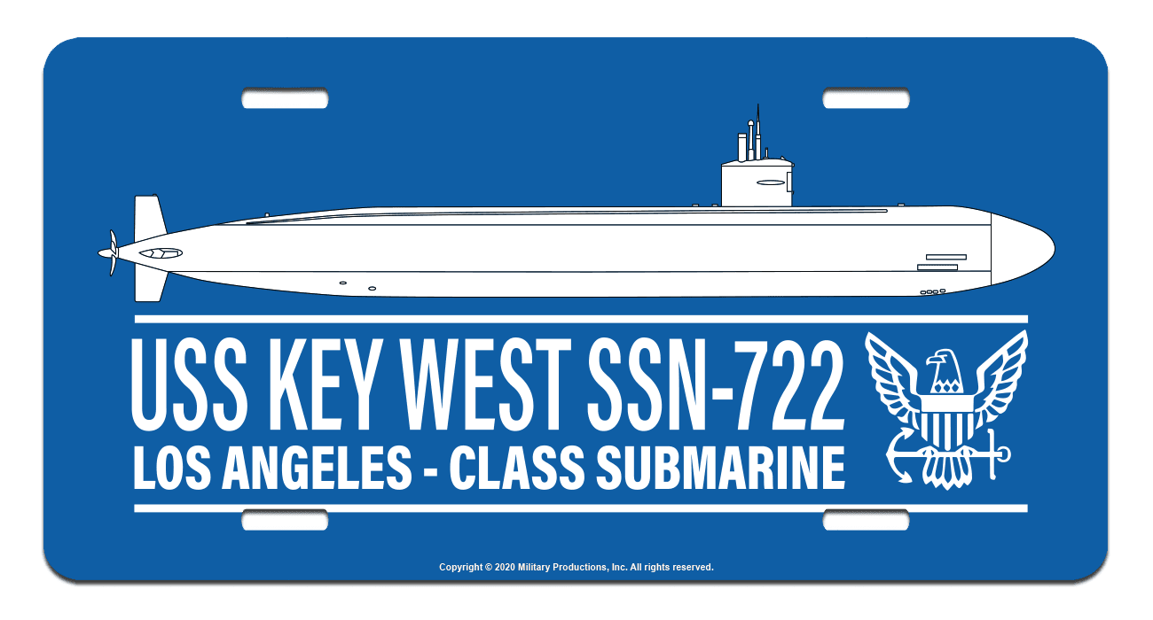 USS Key West SSN-722 License Plate - US Navy Submarine License Plates ...