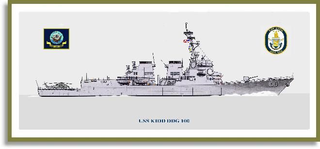 USS Kidd DDG-100 Print - Destroyers G-M - PriorService.com