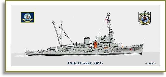 USS Kittiwake ASR 13 Ship rint - Other Ships G-M - PriorService.com