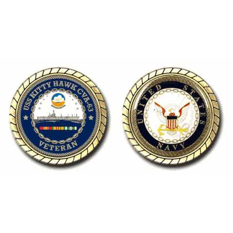 USS Kitty Hawk CVA-63 Vietnam Service Challenge Coin - US Navy Aircraft ...