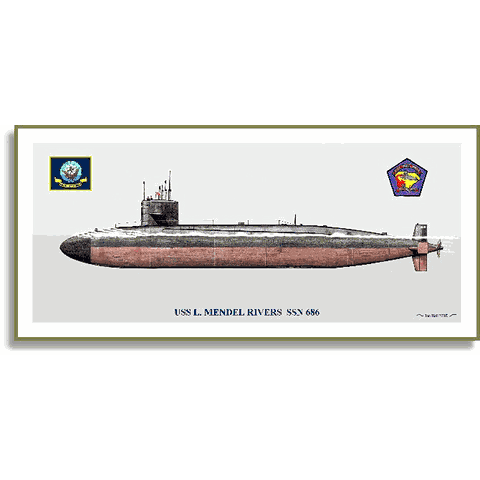 USS L. Mendel Rivers SSN-686 Print - Submarines G-M - PriorService.com