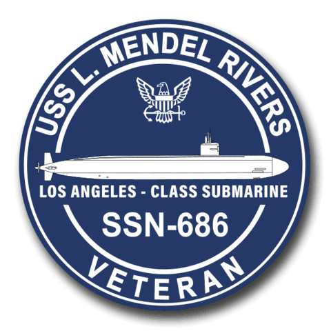 USS L Mendel Rivers SSN-686 Silhouette Veteran Decal - US Navy ...