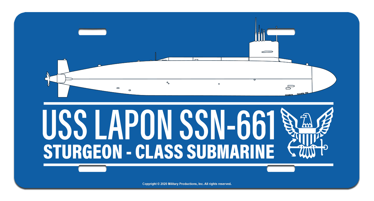 USS Lapon SSN-661 License Plate - US Navy Submarine License Plates ...