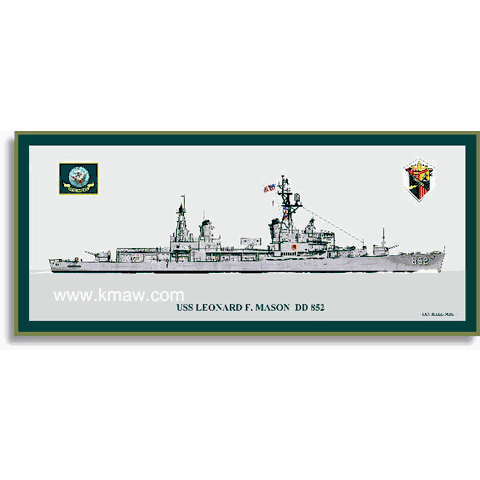 USS Leonard F. Mason DD-852 1960's-70's Print - Destroyers G-M ...