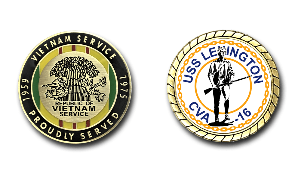 USS Lexington CVA-16 Vietnam Service Challenge Coin - US Navy Aircraft ...