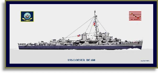 USS Loeser DE-680 Print - Destroyers G-M - PriorService.com