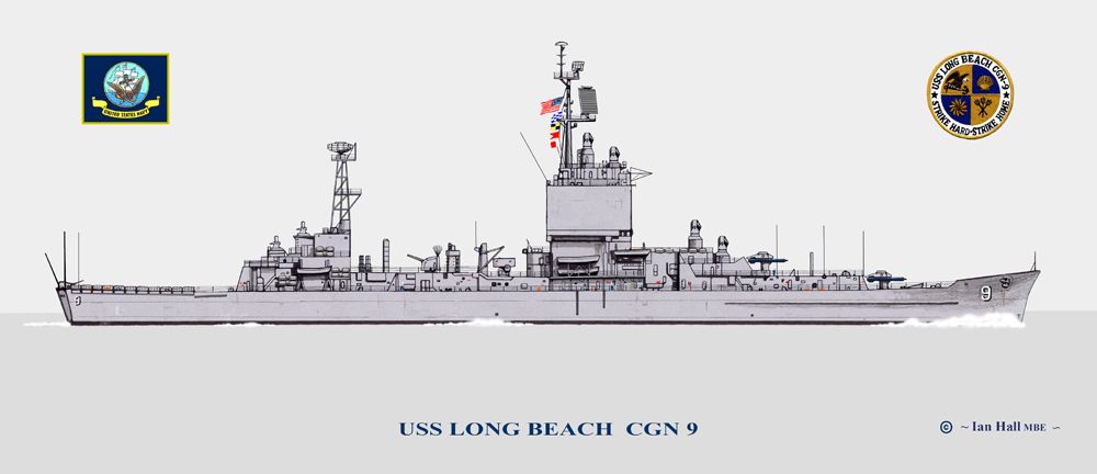 USS Long Beach CGN-9 in 1960's Print - USS Long Beach CGN 9 ...