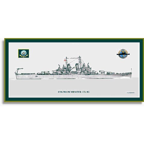 USS Manchester CL-83 Print - Cruisers G-M - PriorService.com
