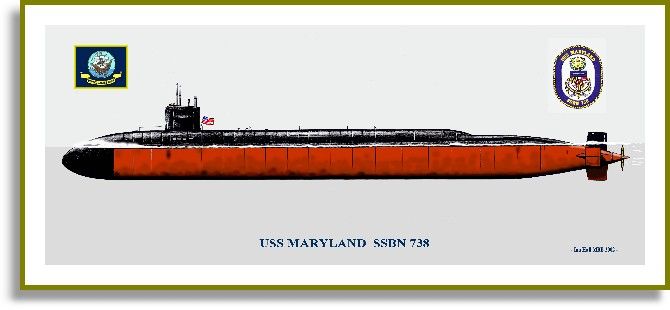 USS Maryland SSBN-738 Print - Submarines A-F - PriorService.com