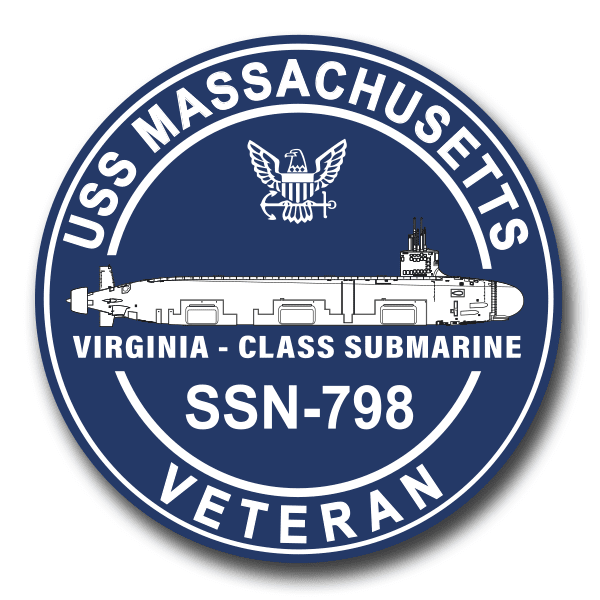 USS Massachusetts SSN-798 Silhouette Veteran Decal - US Navy Submarine ...
