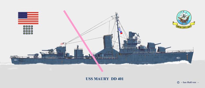 USS Maury DD-401 Print - Destroyer Prints - PriorService.com