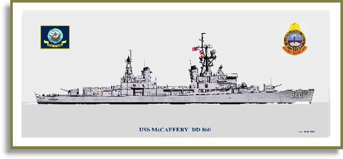 USS McCaffery DD-860 in 1960s Print - Destroyers G-M - PriorService.com