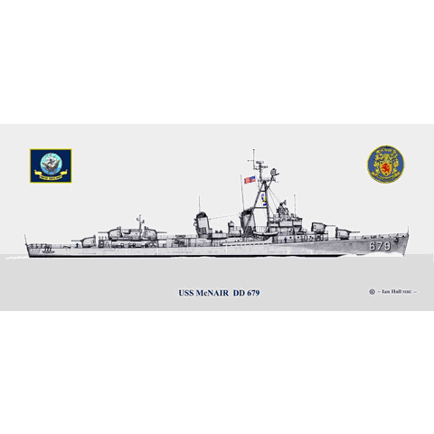 USS McNair DD-679 in 1960s Print - Destroyer Prints - PriorService.com