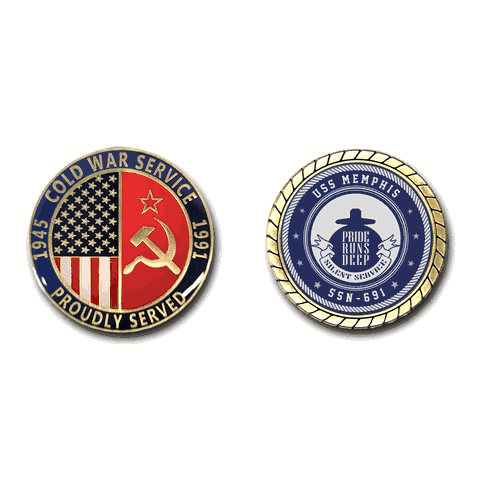 USS Memphis SSN-691 Cold War Service Challenge Coin - US Navy Cold War ...