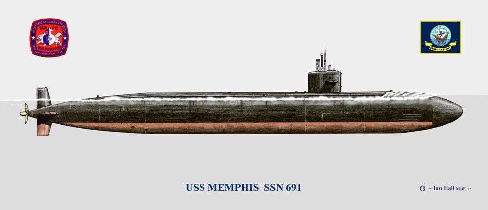 USS Memphis SSN-691 Print - Submarines G-M - PriorService.com