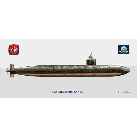 USS Memphis SSN-691 Print - Submarines G-M - PriorService.com