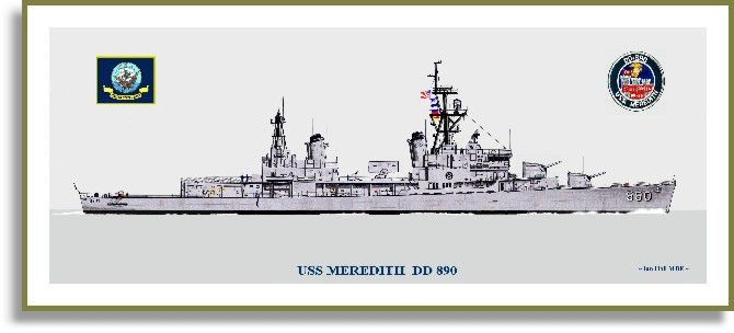 USS Meredith DD-890 in 1960's Print - Destroyers G-M - PriorService.com