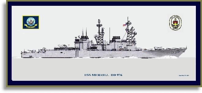 USS Merrill DD-976 Print - Destroyers G-M - PriorService.com