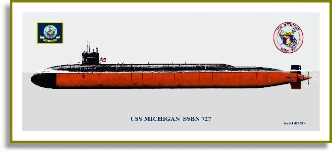 USS Michigan SSBN-727 Print - USS Michigan SSBN-727 - PriorService.com