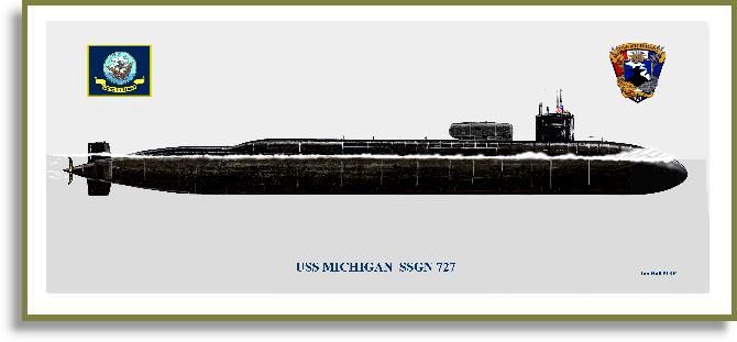 USS Michigan SSGN-727 Print - Frigates G-M - PriorService.com