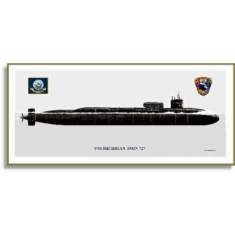 USS Michigan SSGN-727 Print - Frigates G-M - PriorService.com